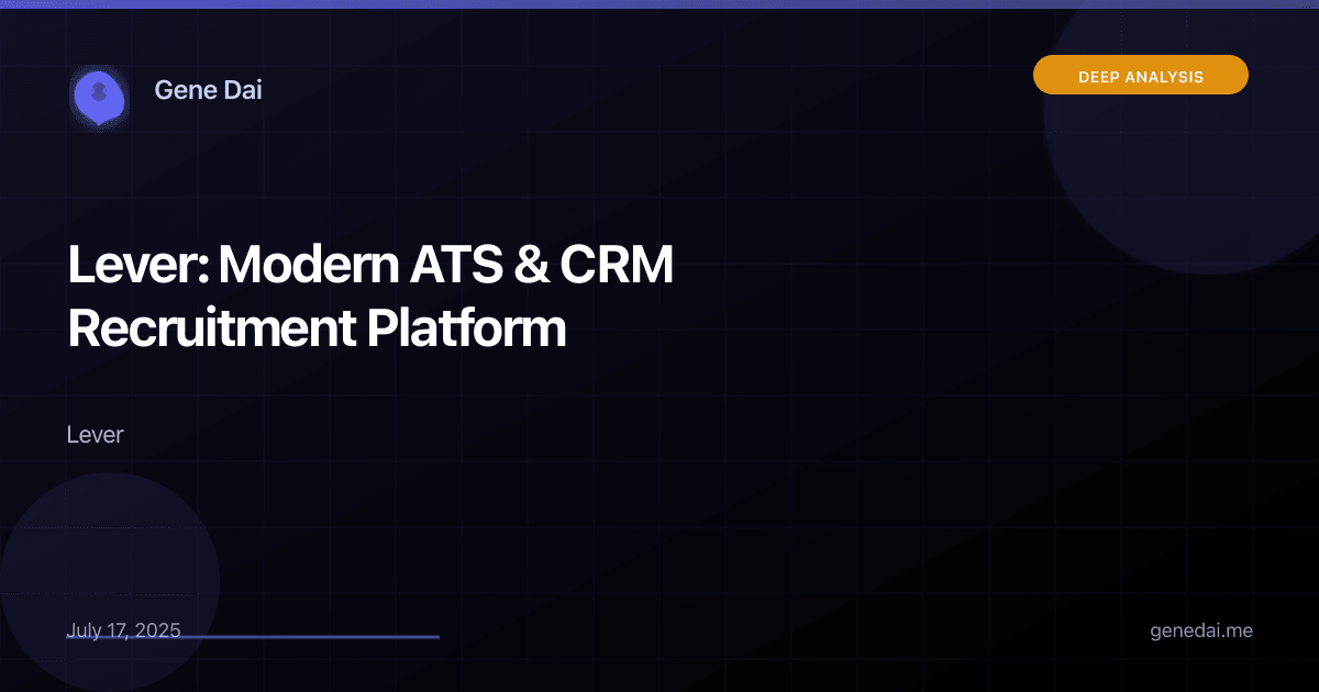 Lever: Modern ATS & CRM Recruitment Platform