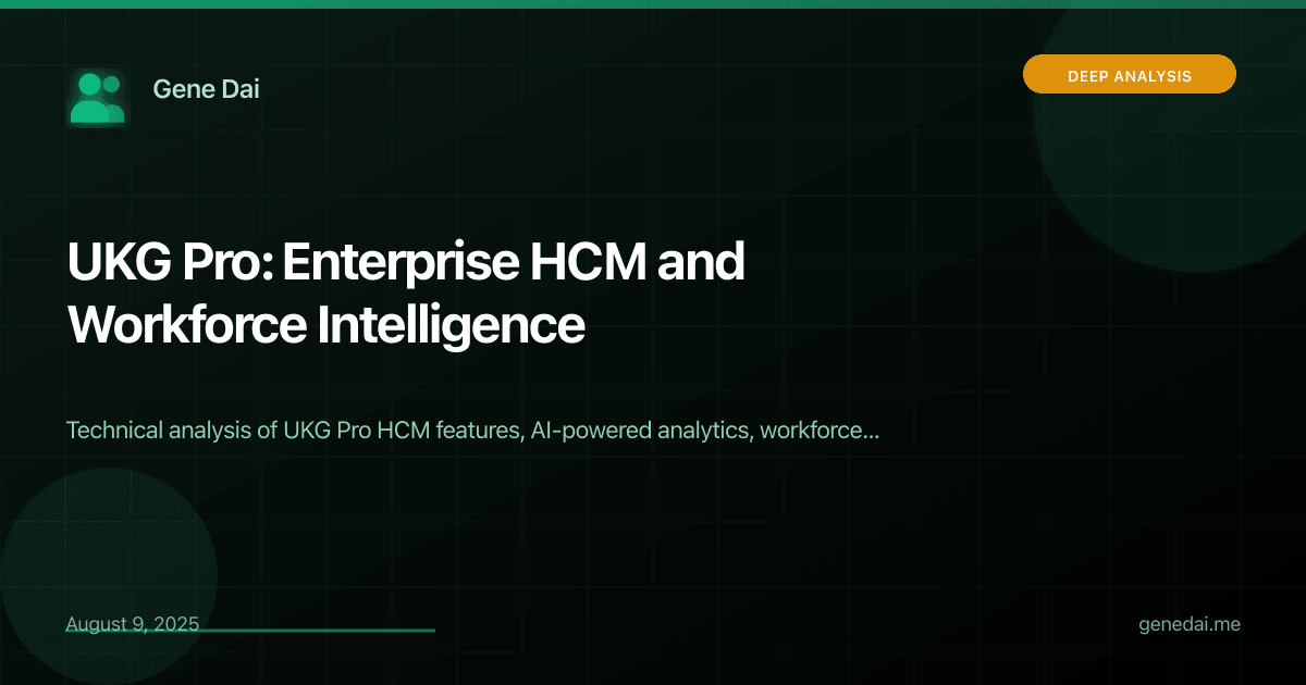UKG Pro: Enterprise HCM and Workforce Intelligence