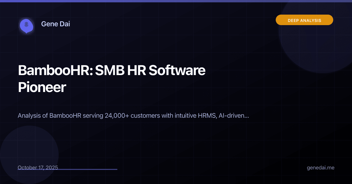 BambooHR: SMB HR Software Pioneer