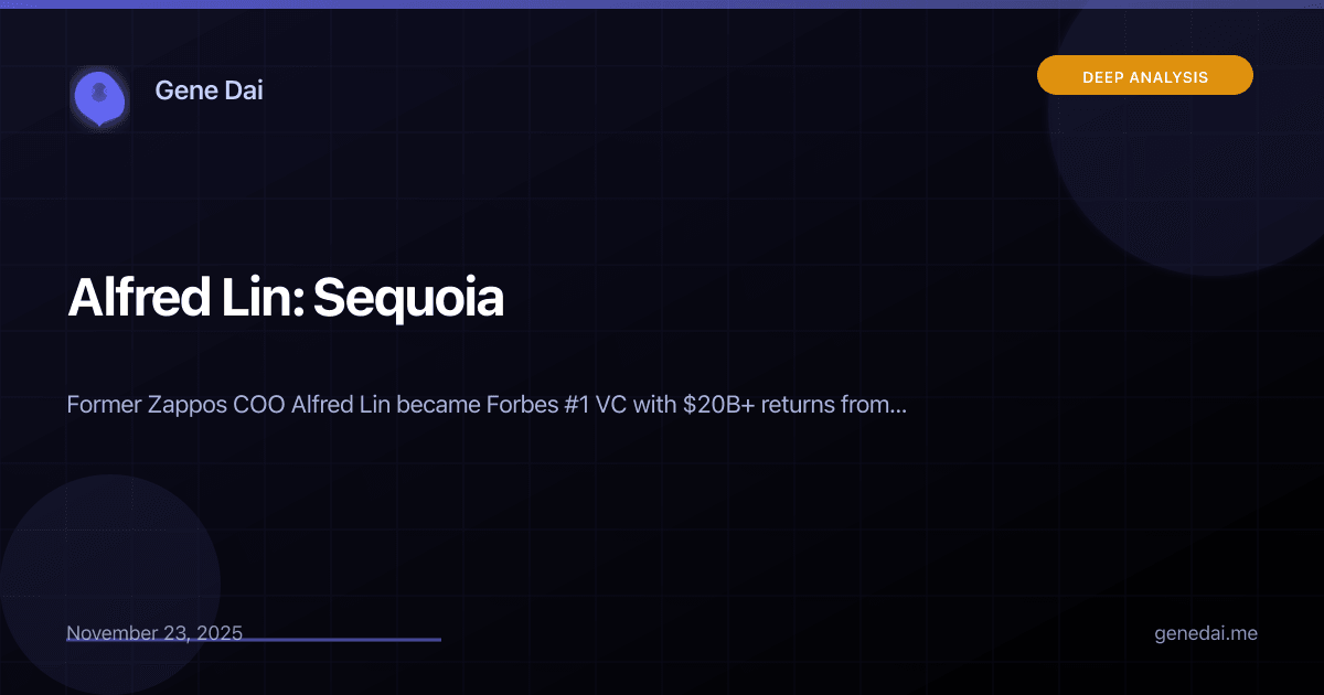 Alfred Lin: Sequoia's #1 Midas List Investor